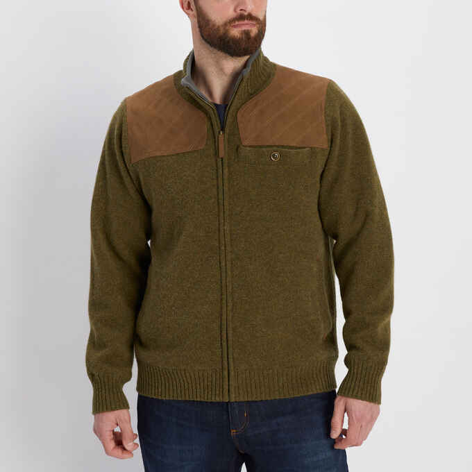 Mens Shetland Wool Windproof Zip Sweater Duluth Trading Company